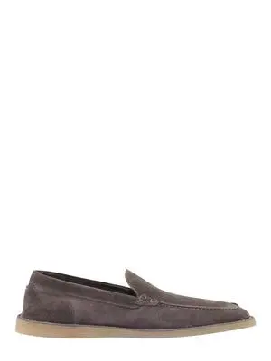 Dolce & Gabbana Dg-plaque Suede Loafers Grey