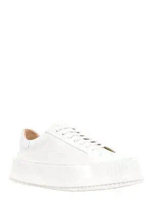 JIL SANDER Off-white Leather Lace-up Sneakers - Neutrals