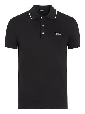 Zegna Cotton Polo Shirt Black
