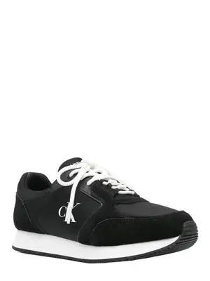 Calvin Klein Logo-print Lace-up Sneakers - Black