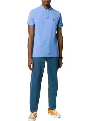 Polo Ralph Lauren Embroidered Logo Short Sleeve Polo Shirt - Blue
