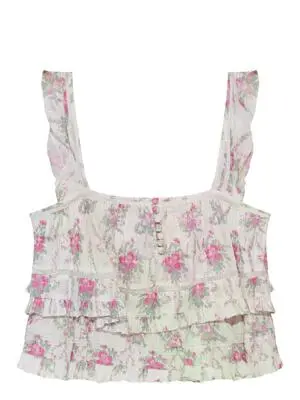 LoveShackFancy Novalee Top - White
