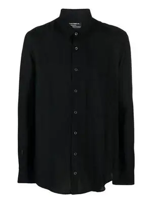 Patrizia Pepe Long-sleeved Twill Shirt - Black