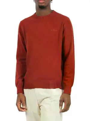 MC2 SAINT BARTH MC2 Saint Barth Logo-Embroidered Crew Neck Sweater Red
