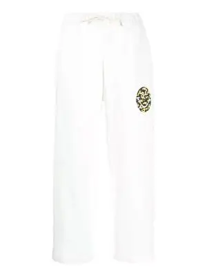 Joshua Sanders Graphic Print Wide Leg Track Pants - White
