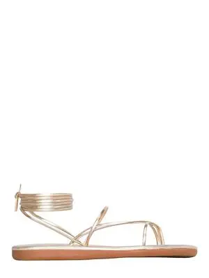 ANCIENT GREEK SANDALS Ancient Greek Sandals Gold Tone Leather String Flip Flop Sandals