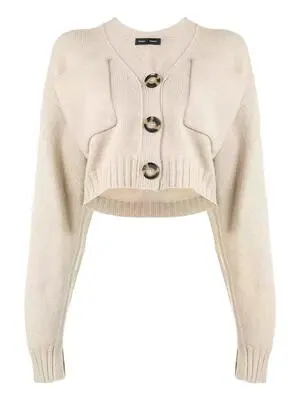 Proenza Schouler Eco Cashmere Cropped Cardigan - Brown