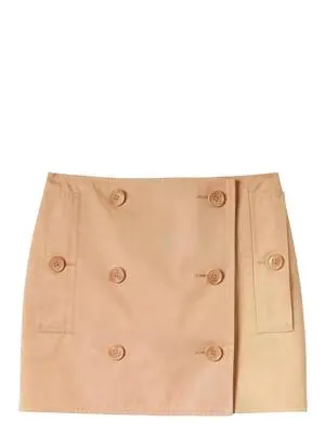 Burberry Cotton Trench Mini Skirt - Neutrals
