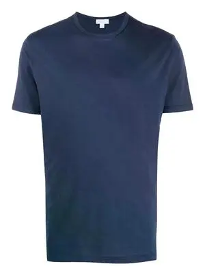 Sunspel Crew Neck Cotton T-shirt - Blue