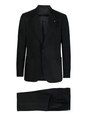 LARDINI Single-breasted Wool Suit - Black