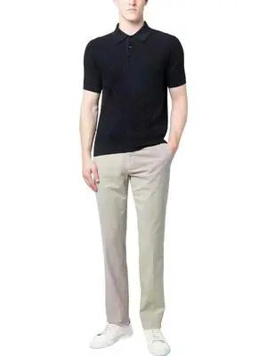 Brioni Waffle-knit Polo Shirt - Blue