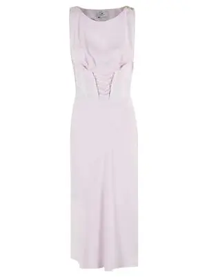 Elisabetta Franchi Corset Midi Dress - Pink