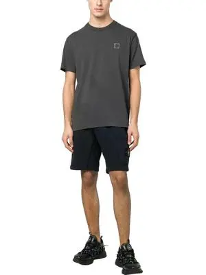 Stone Island Compass-patch Cotton T-shirt - Grey
