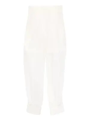 Philosophy Di Lorenzo Serafini Ecru Voile Tapered Trousers - Neutrals