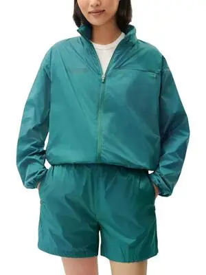 PANGAIA Long Sleeve Zip-up Jacket With Logo Detail - Blue