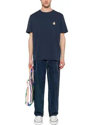 Maison Kitsuné Fox-motif Cotton T-shirt - Blue