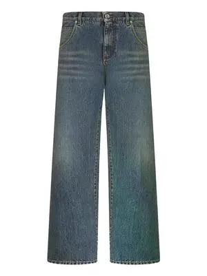 Etro Wide-leg Cropped Cotton Jeans - Blue
