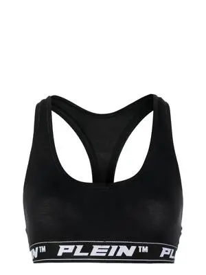 Philipp Plein Logo-underband Sports Bralette - Black