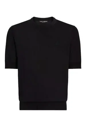 Dolce & Gabbana Logo-embroidered T-shirt - Blue