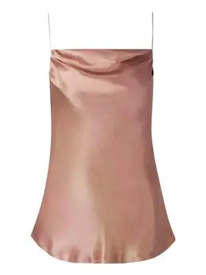 Balmain Cowl Neck Satin Top - Pink