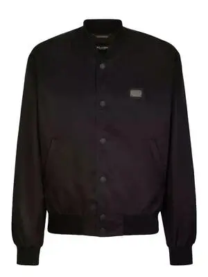 Dolce & Gabbana Logo Plaque Bomber Jacket - Black