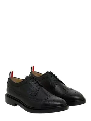 Thom Browne Thom Browne Longwing Pebble-Grain Brogue Derby Shoes Black