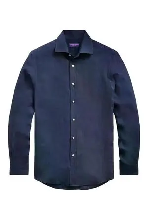 Ralph Lauren Purple Label Classic-collar Linen Shirt - Blue