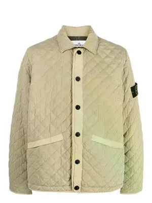 Stone Island Quilted Press-stud Fastening Bomber Jacket - Green