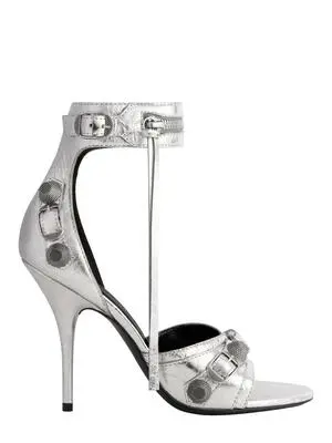 Balenciaga Balenciaga Cagole 110mm Metallic Finish Sandals Silver