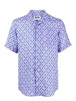 Love Brand & Co. Graphic-print Linen Shirt - Blue