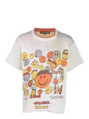 ROBYN LYNCH Smiley-print Cotton T-shirt - Neutrals