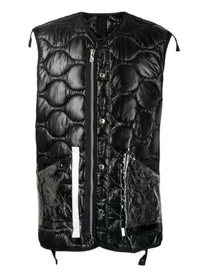 TAKAHIROMIYASHITA THESOLOIST. Quilted Transparent Pocket Gilet - Black