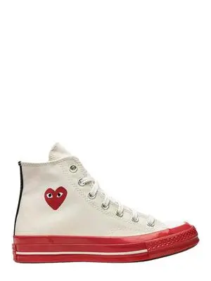 CONVERSE Comme Des Garçons Play X Chuck 70 High Top Sneakers - White