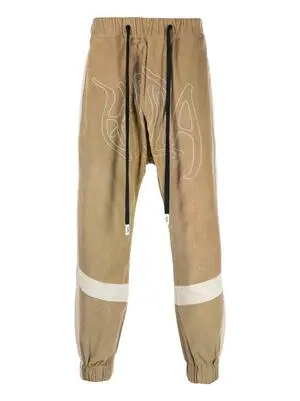 HACULLA. Embroidered-logo Ribbed Drop-crotch Pants