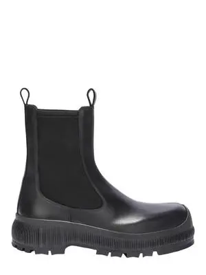 JIL SANDER Calf Leather Chelsea Boots - Black