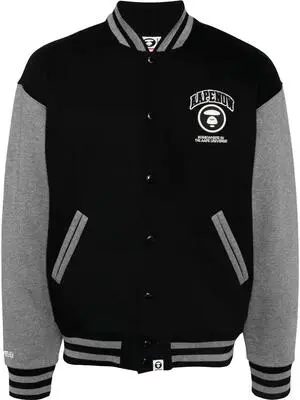 AAPE BY *A BATHING APE Logo Baseball Jacket - Black