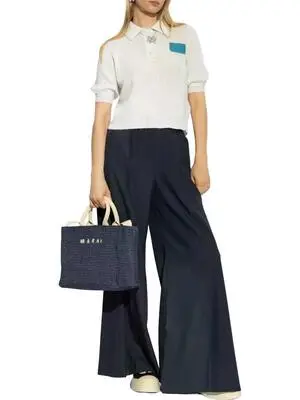 Marni Wide-leg Virgin Wool Trousers - Blue