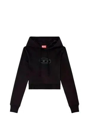 DIESEL® F-slimmy Cropped Drawstring Hoodie - Black