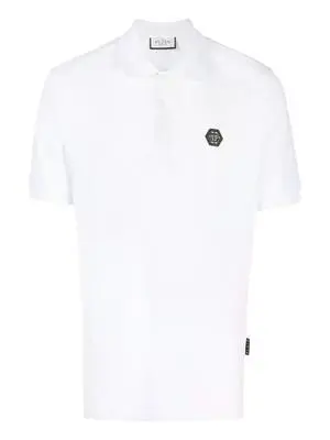 Philipp Plein Logo-patch Short-sleeve Polo Shirt - White