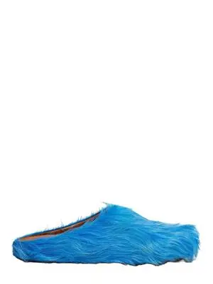 Marni Fussbet Calf-hair Slippers - Blue