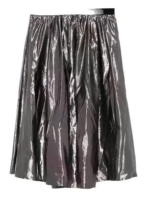 FORTE_FORTE Metallic Midi Skirt - Grey