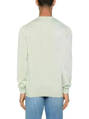 Bruno Manetti Fine-knit Crew Neck Sweater - 207 Green