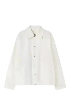 JIL SANDER Logo-print Cotton Shirt Jacket - Neutrals