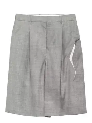 MOOHONG Tailored Shorts With Cutout Detail - Grey