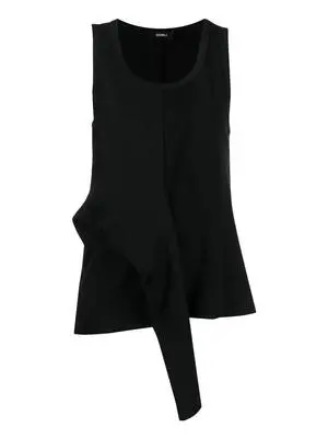 GOEN.J Goen.J Black Asymmetric Sleeveless Top