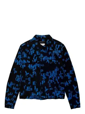 PURPLE BRAND Logo Print Denim Jacket - Blue