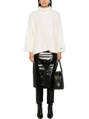 Pinko Burmilla Wool-cashmere Blend Roll Neck Sweater - Neutrals