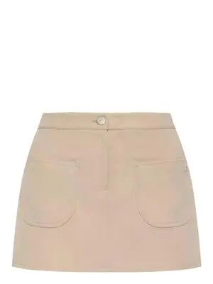 COURREGES Courrèges Twill Mini Skirt With Logo Appliqué