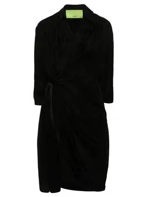 Gauge81 Miya Silk Wrap Dress - Black