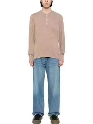 Rag & Bone Classic Flame Henley Polo Shirt - Neutrals